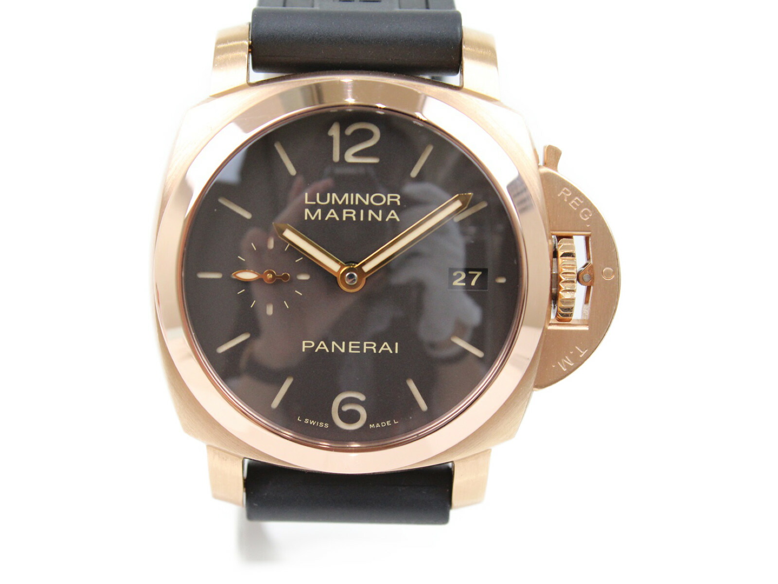 【楽天市場】【K18PG】OFFICINE PANERAI オフィチーネ パネライ ルミノール マリーナ 1950.3day PAM00393 ...