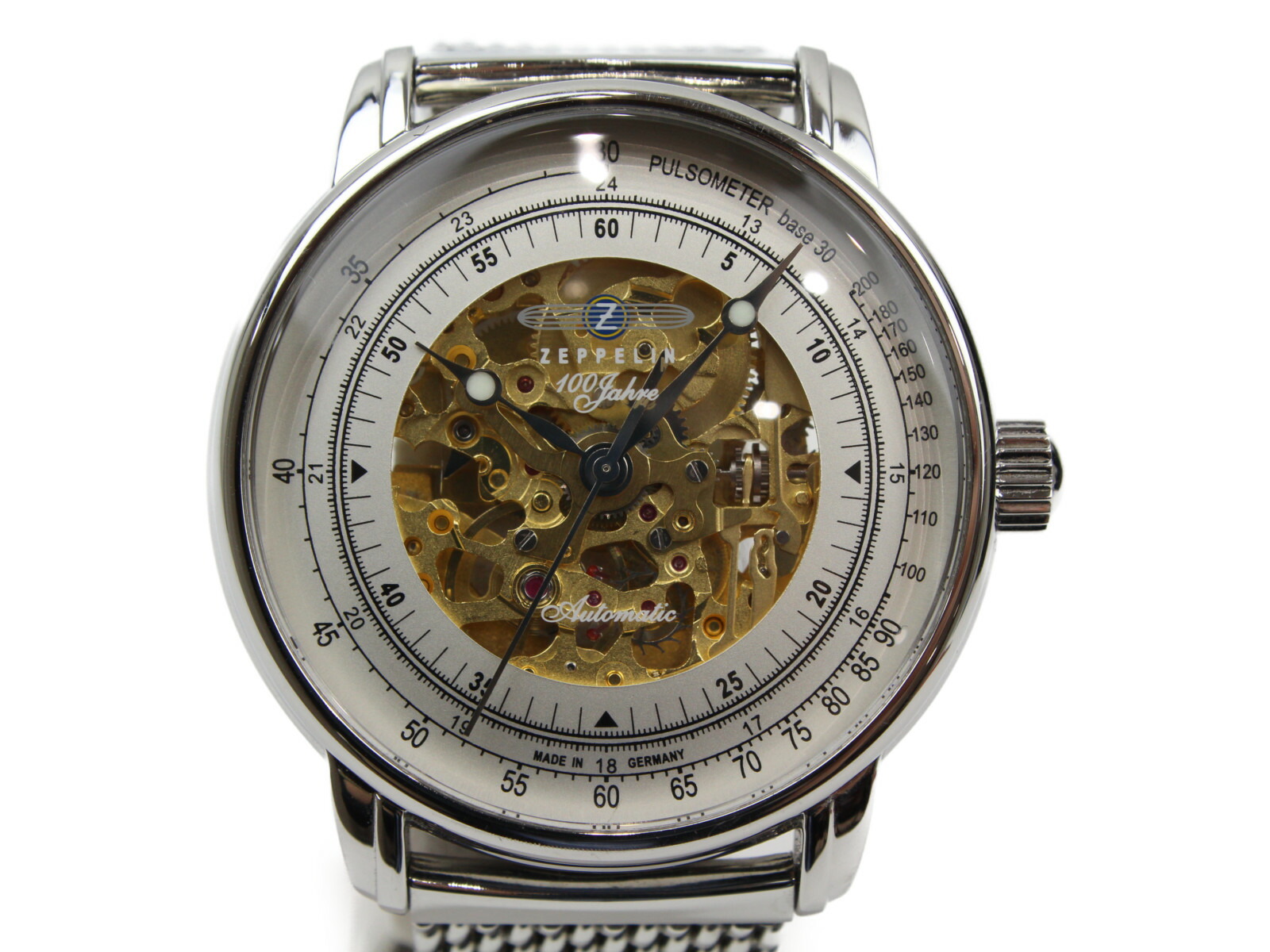 【楽天市場】【100周年記念モデル】ZEPPELIN ツェッペリン 8656M-1 自動巻き SS シルバー ゴールド スケルトン メンズ 腕 ...