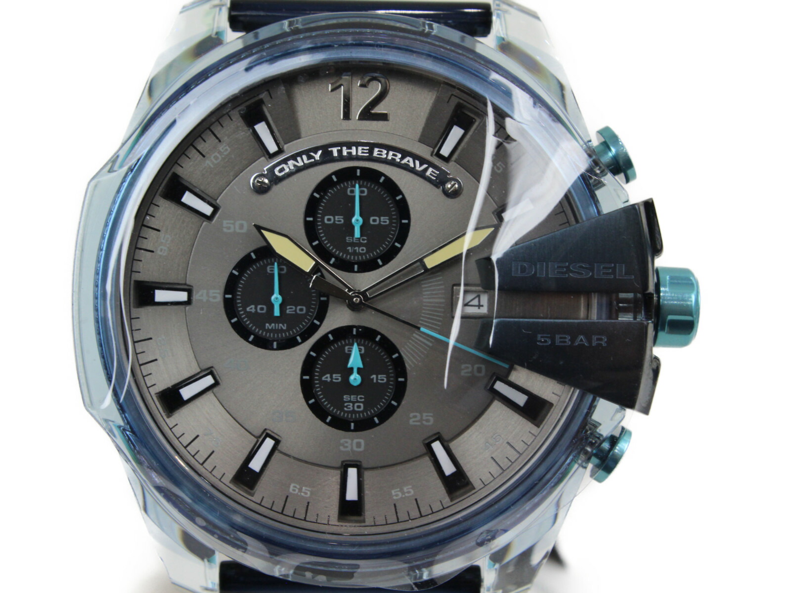 【楽天市場】DIESEL ディーゼル メガチーフ DZ4487 クオーツ クロノグラフ デイト SS ラバー ブルー クリア グレー メンズ ...