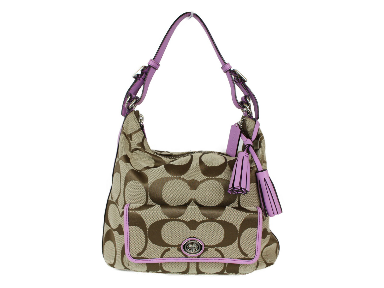 【楽天市場】COACH コーチ シグネチャー 2WAYバッグ 22392 ショルダーバッグ 斜めがけ キャンバス レザー ベージュ ラベンダー ...