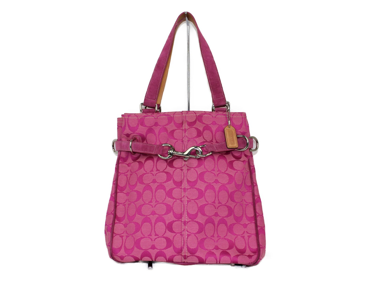 【楽天市場】COACH コーチ シグネチャートートバッグ 6352 トートバッグ キャンバス×レザー×スエード ピンク シンプル レディース ギフト プレゼント包装可【中古】松前R56号店 ...