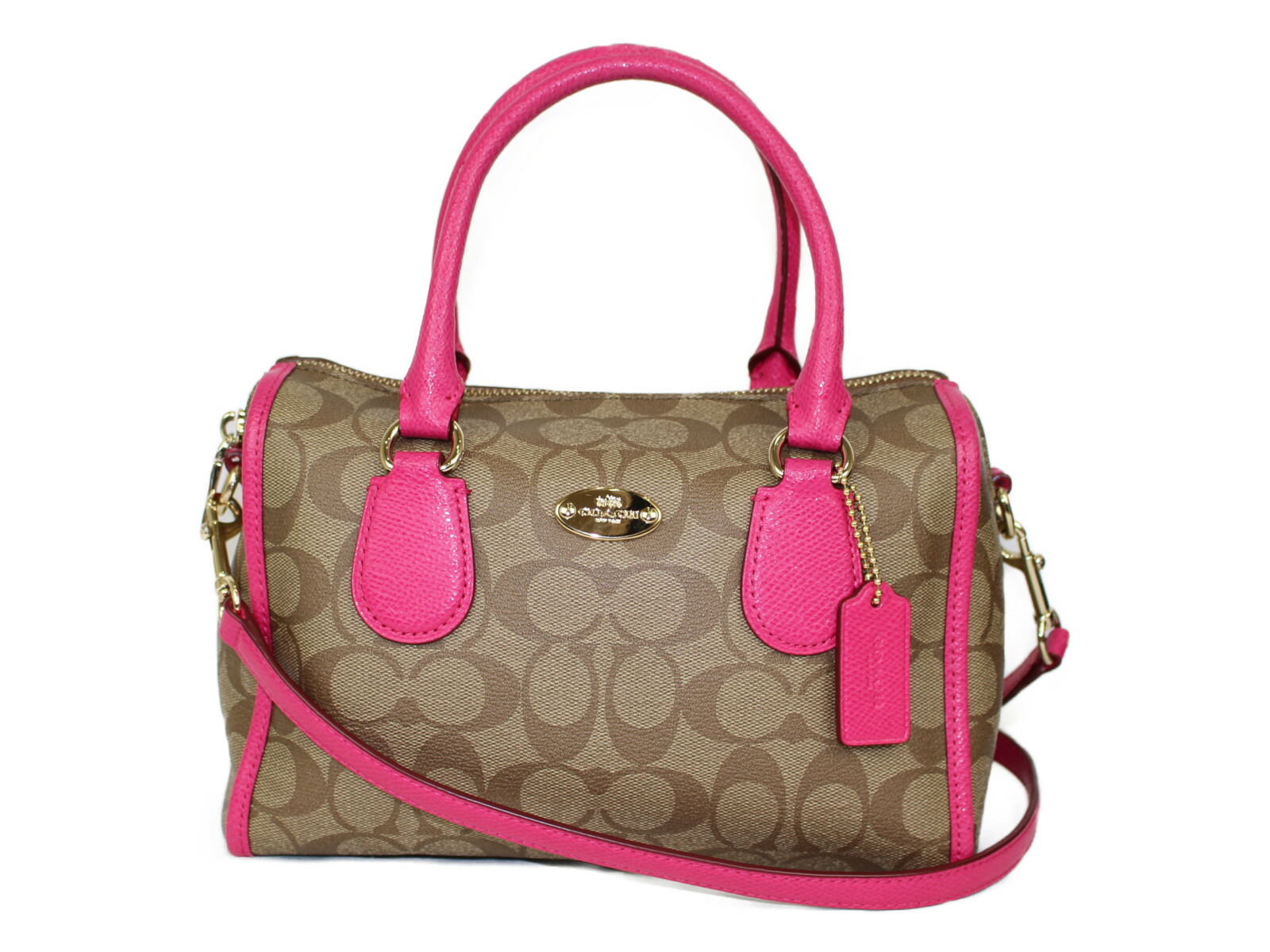 【楽天市場】COACH コーチ シグネチャー2WAYバッグ ハンドバッグ ショルダーバッグ ブラウン×ピンク レディース ギフト プレゼント包装可【中古】松前R56号店：かんてい局松前R56号店