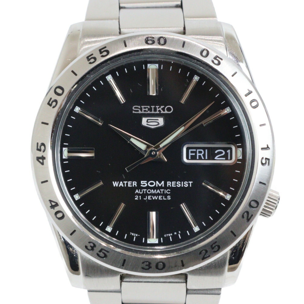 【楽天市場】【海外モデル】SEIKO セイコー セイコー5 SNKE01J1 自動巻き デイデイト SS ブラック メンズ 腕時計【中古】松前 ...