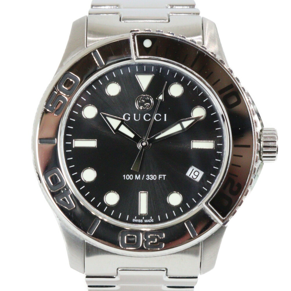 【楽天市場】GUCCI グッチ Gタイムレス ダイバー YA126277 クオーツ デイト SS ブラック メンズ 腕時計【中古】松前R56号店：かんてい局松前R56号店