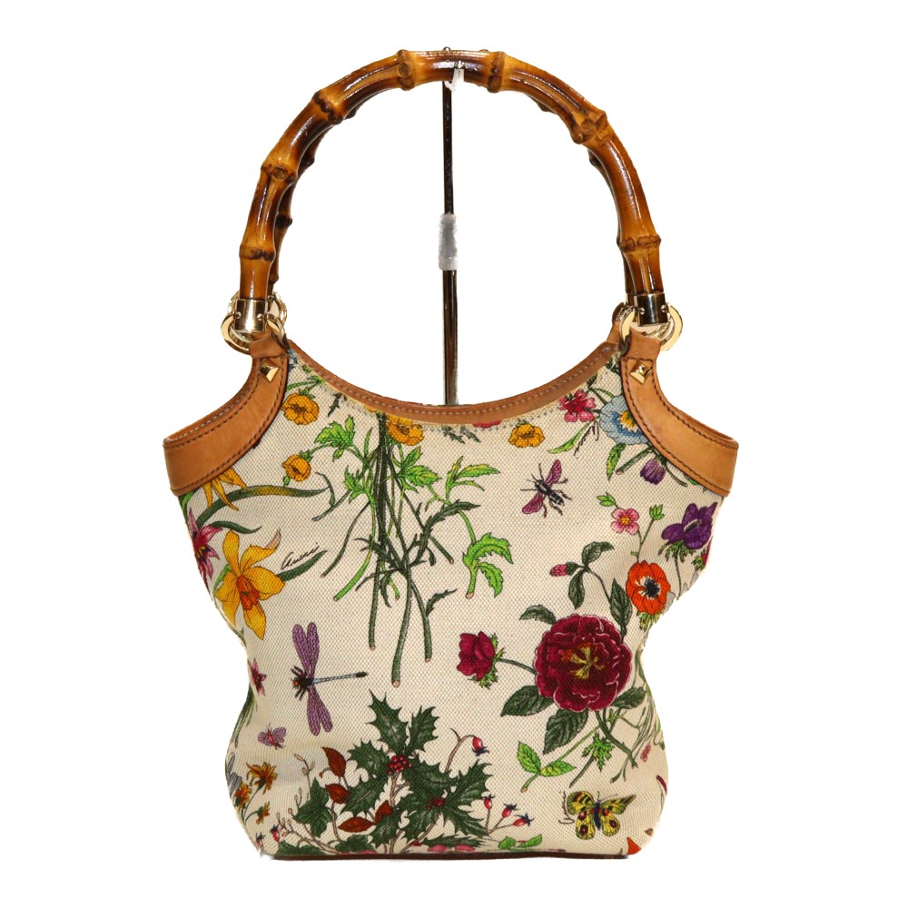【楽天市場】GUCCI グッチ フローラバンブーハンドバッグ 140203 マルチカラー キャンバス レディース ウィメンズ ブランド 人気 トートバッグ 花 竹【中古】松前R56号店 ...