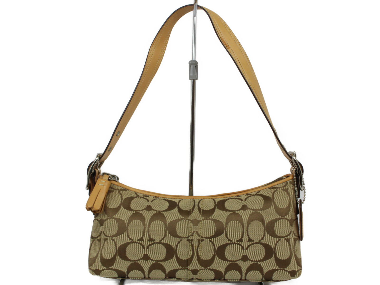 【楽天市場】COACH コーチ ハンドバッグ 8K01 キャンバス×レザー ブラウン×ベージュ シグネチャー シンプル レディース ギフト プレゼント包装可【中古】松前R56号店：かんてい局 ...