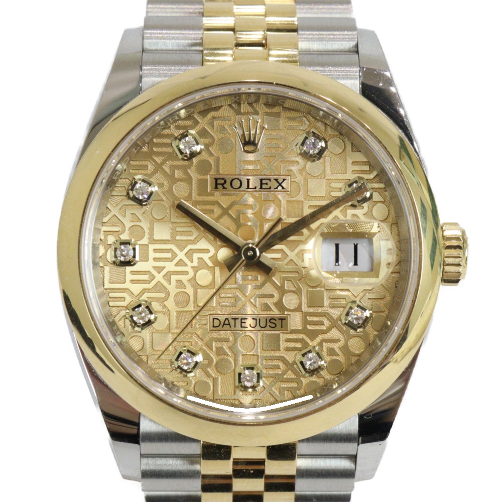 【楽天市場】【ギャラ有】ROLEX ロレックス デイトジャスト36 126203G 自動巻き デイト ランダム 10Pダイヤモンド YG SS ...