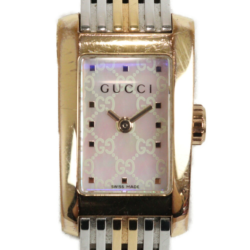 【楽天市場】GUCCI グッチ Gメトロ YA086516 クオーツ SS イエローゴールドメッキ コンビ シェル文字盤 レディース 腕時計 ウォッチ プレゼント包装 ギフト【中古】松前R56 ...
