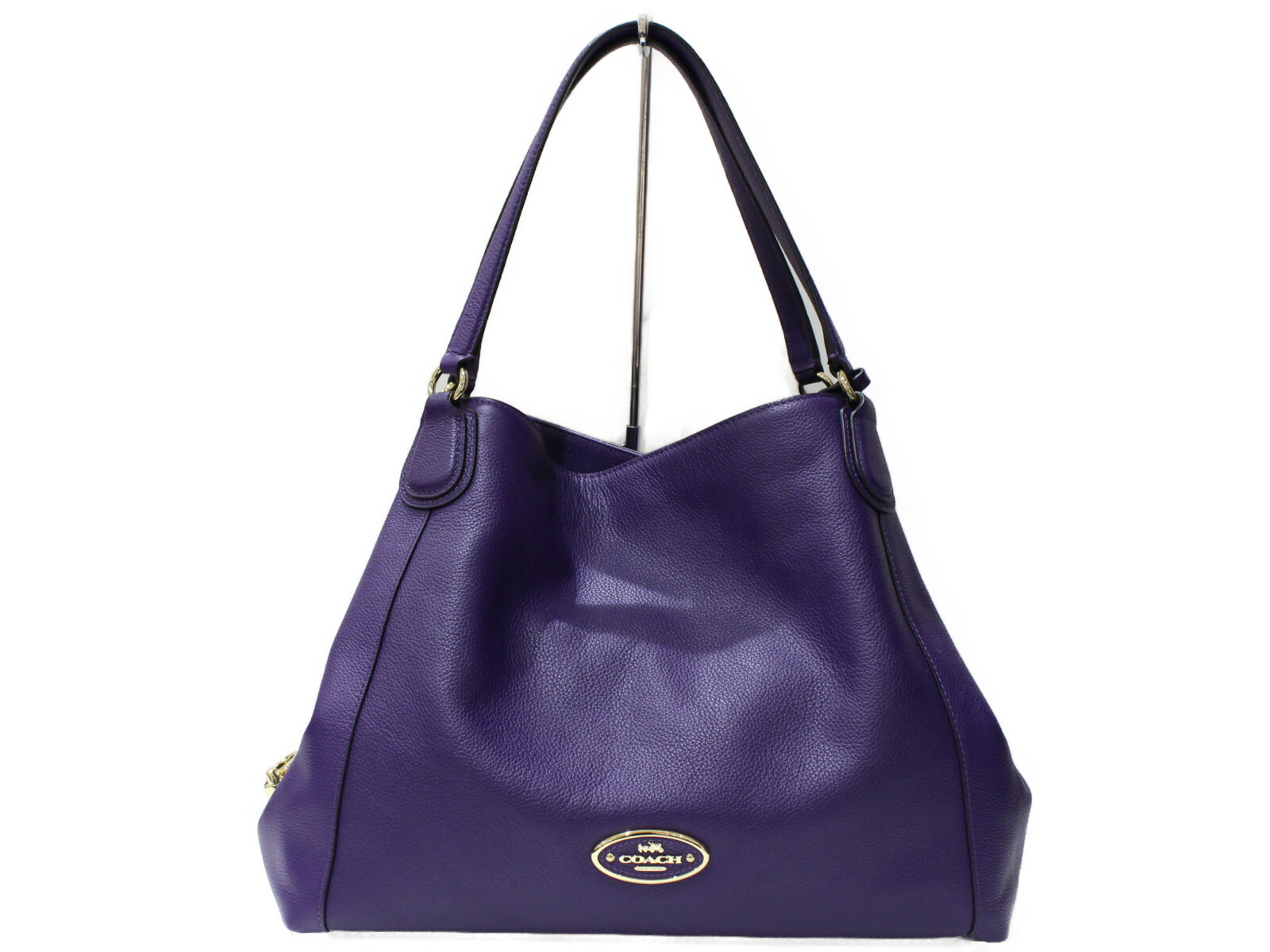 【楽天市場】【布袋あり】COACH コーチ イーディートートバッグ 33547 パープル 紫 レザー シンプル レディース ギフト プレゼント包装可【中古】松前R56号店：かんてい局松前R56号店