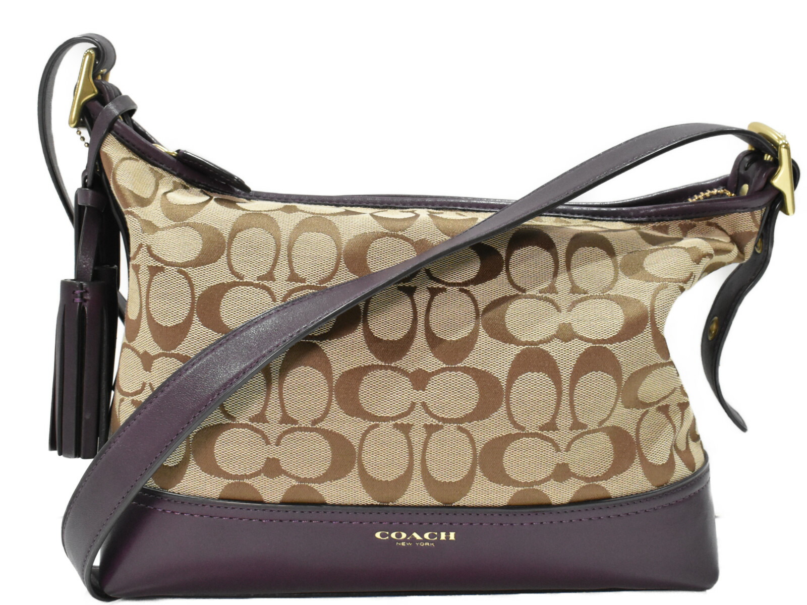 【楽天市場】【布袋あり】COACH コーチ シグネチャーショルダーバッグ F54339 パープル系×ブラウン系 紫 キャンバス×レザー レディース ウィメンズ 人気 シンプル ギフト ...