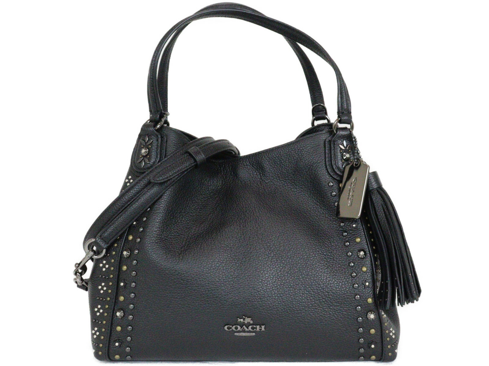 【楽天市場】COACH コーチ 2WAYバッグ 57241 ハンドバッグ ショルダーバッグ ブラック レザー シンプル レディース ギフト プレゼント包装可【中古】松前R56号店：かんてい局 ...