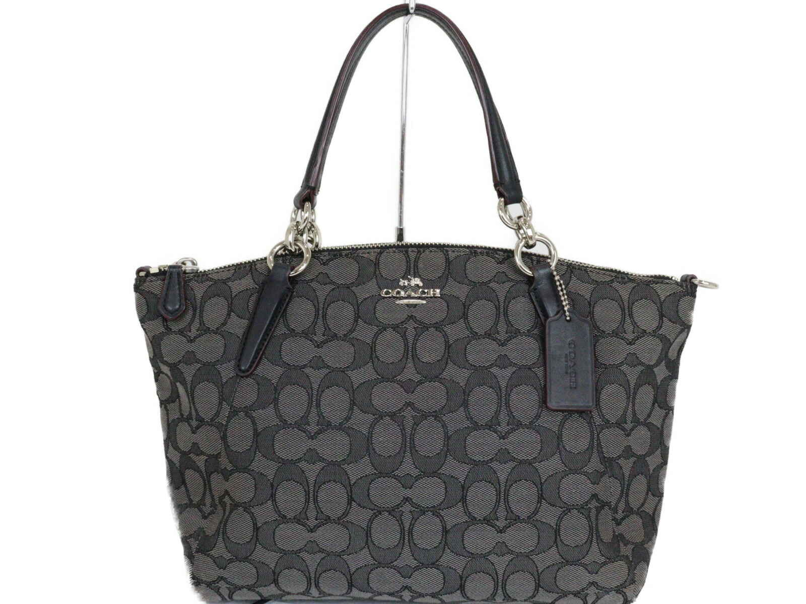 【楽天市場】COACH コーチ ハンドバッグ F36625 ブラック系 グレー系 キャンバス×レザー ショルダー欠品 シンプル レディース ギフト プレゼント包装可【中古】松前R56号店 ...