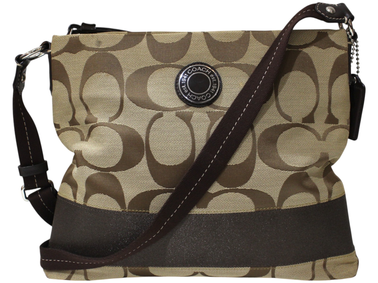 【楽天市場】COACH コーチ ショルダーバッグ F19220 斜め掛け シグネチャー スクエア ブラウン レディース 定番 人気 ギフト プレゼント包装可【中古】松前R56号店：かんてい局 ...