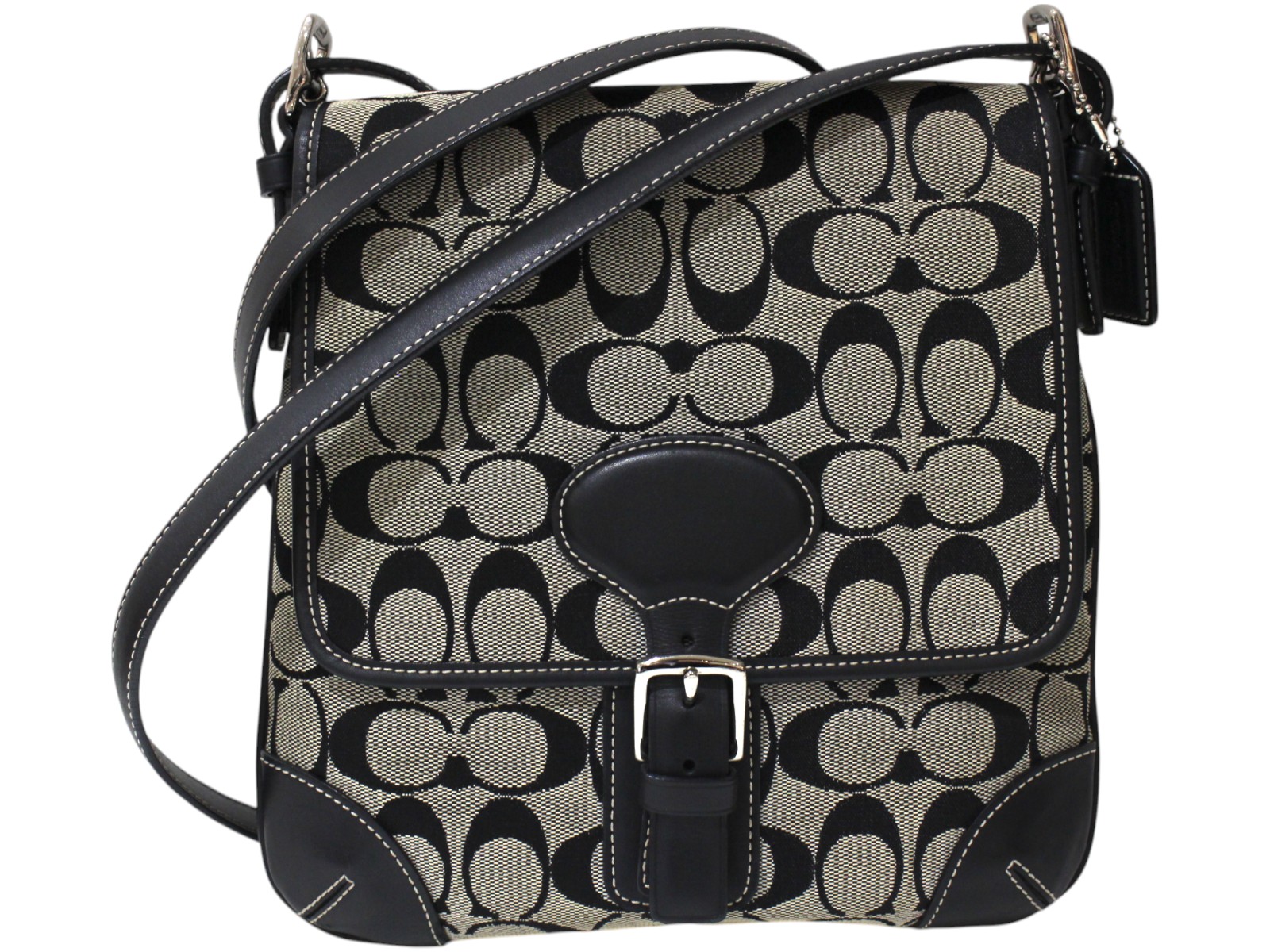 【楽天市場】COACH コーチ ショルダーバッグ J2J-6079 斜め掛け シグネチャー キャンバス ブラック レディース 定番 人気 ギフト プレゼント包装可【中古】松前R56号店 ...