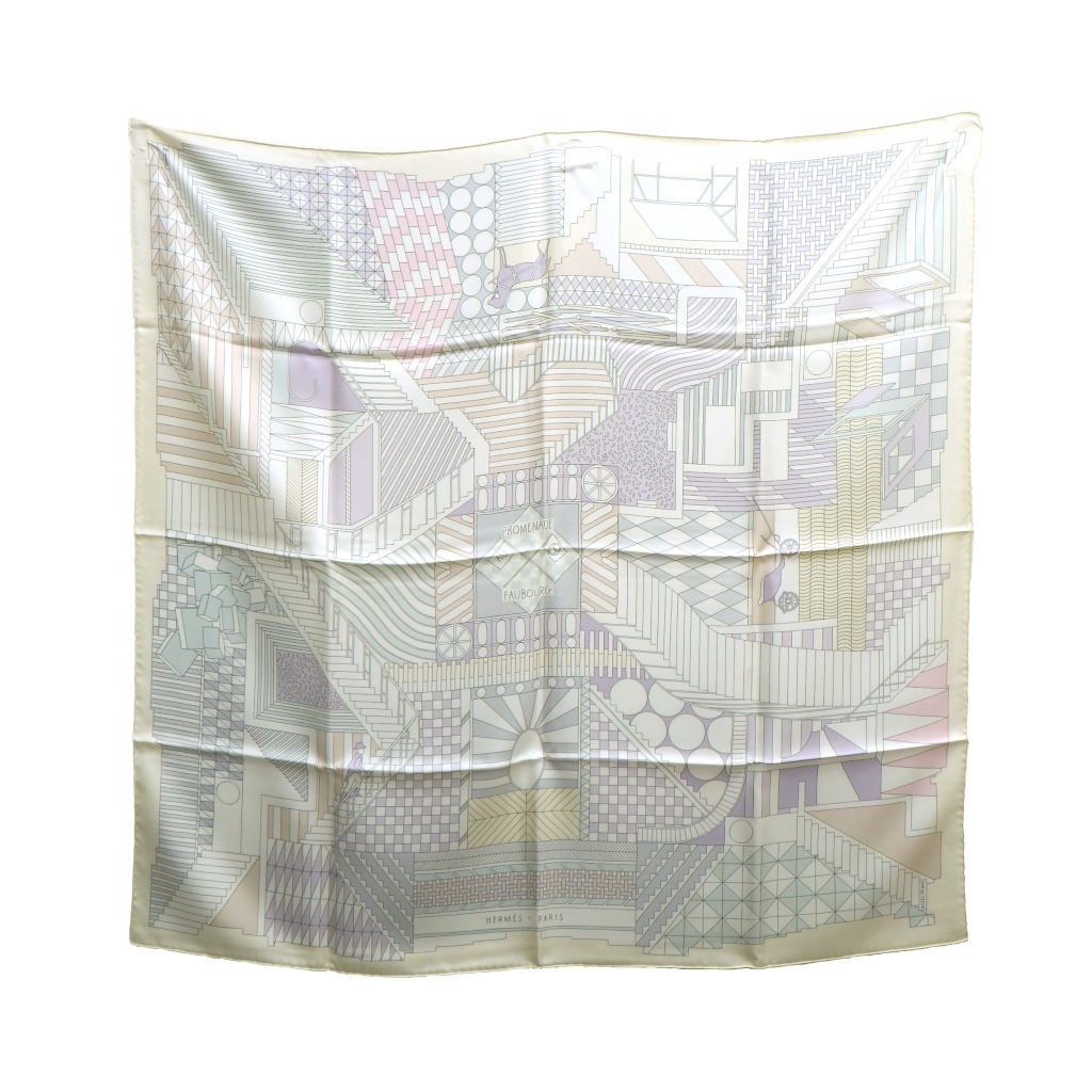 【楽天市場】【美品】HERMES エルメス カレ90 PROMENADE AU FAUBOURG (フォーブルのプロムナード) NIGEL ...