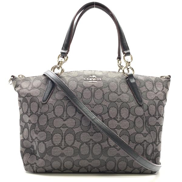 【楽天市場】COACH ｺｰﾁ F36625 ｼｸﾞﾈﾁｬｰ ﾊﾝﾄﾞ ｼｮﾙﾀﾞｰﾊﾞｯｸﾞ 2Way 黒 ﾌﾞﾗｯｸ ｸﾞﾚｰ ﾌｧｽﾅｰ ...