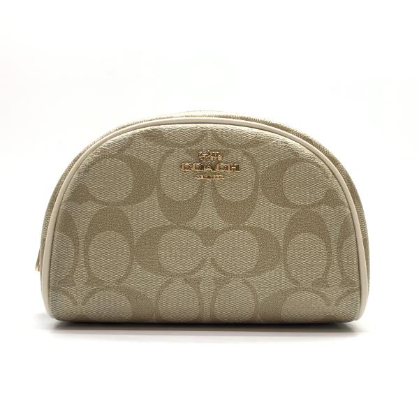 【楽天市場】COACH コーチ CA825 ポーチ マルチケース シグネチャー ベージュ ホワイト 白 ファスナー開閉 化粧 コスメ入れ ...