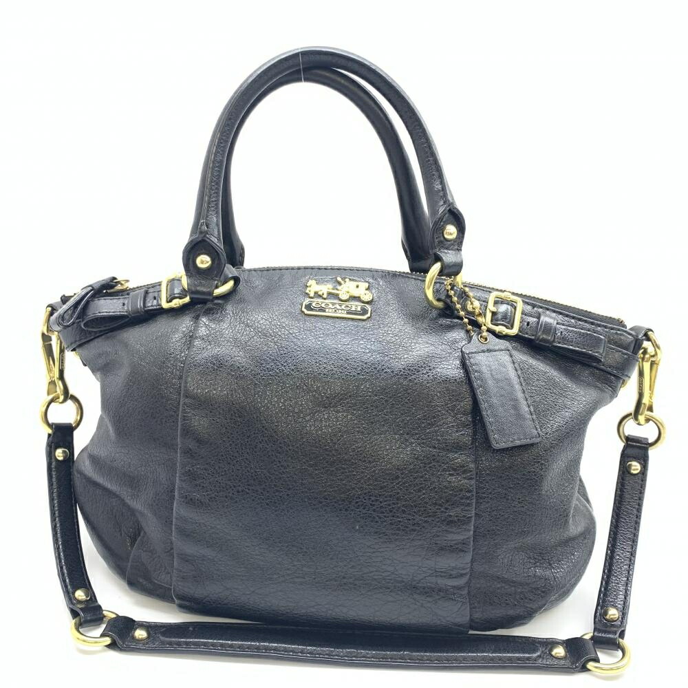 【楽天市場】COACH コーチ 18609 マディソン サッチェル ショルダーバッグ ハンドバッグ オールレザー ブラック ゴールド ...