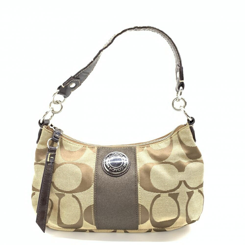 【楽天市場】COACH コーチ F19218 ハンドバッグ シグネチャー キャンバス レザー ベージュ ブラウン ファスナー開閉 レディース ...