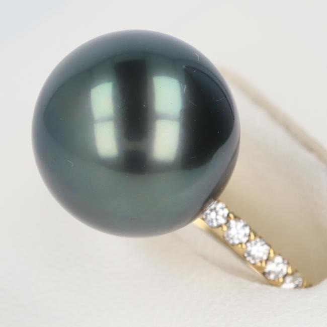 【楽天市場】K18/D0.18ct 黒蝶真珠リング D0.18t 7号/約4.5g 約12mm珠 パール 指輪 イエローゴールド 18金 華やか 女性/レディース ギフト プレゼント 贈り物 ...