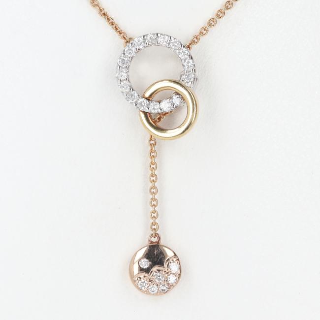 【楽天市場】ヴァンドーム青山【VENDOME AOYAMA】K18YG/WG/PG D0.21ct ダイヤモンドネックレス 4.8g/約41.5cm イエローゴールド ホワイトゴールド ピンク ...