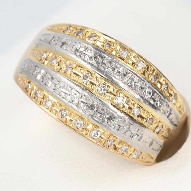 【楽天市場】K18YG/PT900 ダイヤモンド付コンビリング D0.24ct 約2.4g/約13号 イエローゴールド platinum/プラチナ 750 指輪 一粒 メレダイヤ コンビリング ...