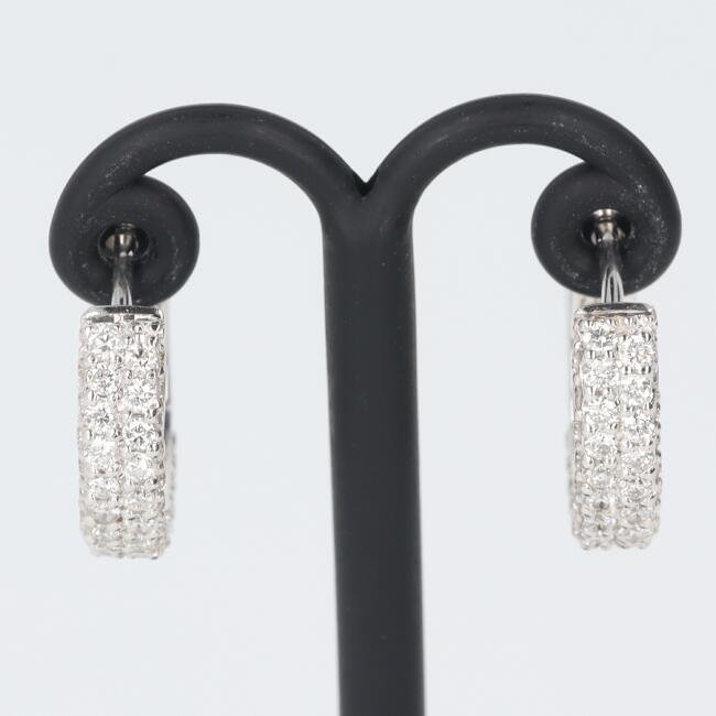 【楽天市場】K18WG ダイヤモンド付フープピアス 片側：D0.46ct ダイヤ ホワイトゴールド ジュエリー 貴金属 プレゼント ギフト メンズ/男性 レディース/女性 ユニセックス/男女 ...