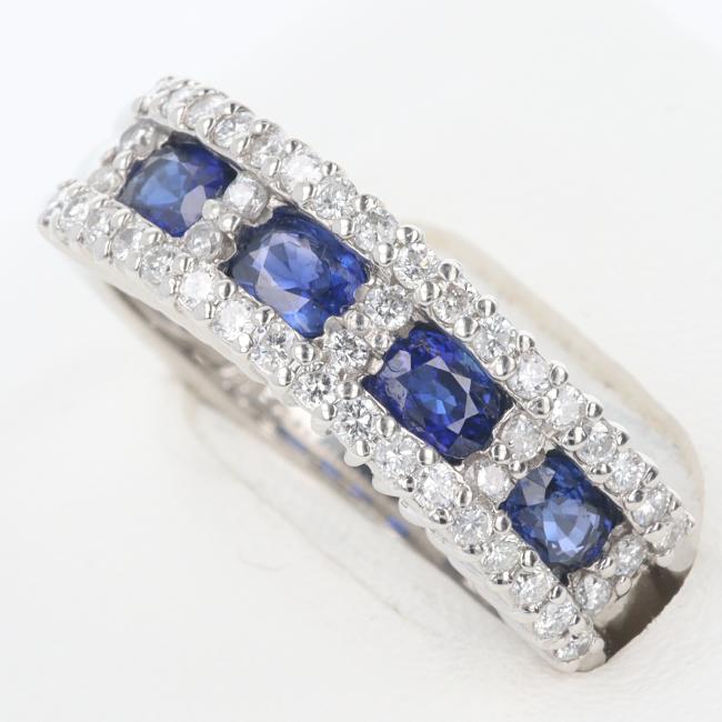 【楽天市場】PT900 ブルーサファイア・ダイヤモンドリング S0.97ct/D0.40ct 約7.6g/約13.5号 platinum プラチナ 指輪 レディース 女性 ギフト プレゼント ...