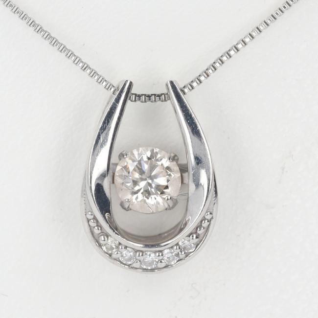 【楽天市場】PT900/PT850 ダイヤモンドネックレス D0.30ct/D0.02ct 約45cm/約2.8g 一粒/ひとつぶ ダンシングストーン 宝石 プラチナ/platinum 女性 ...