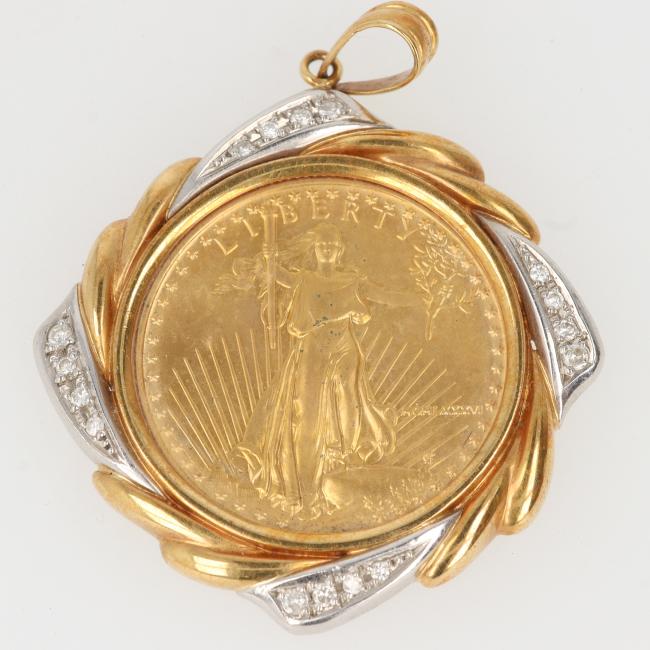 【楽天市場】K22/K18/PT900 1/2oz ダイヤモンド付イーグル金貨付コイントップ D0.27ct 総重量約29.2g コンビ イーグル金貨 アメリカンイーグル金貨 LIBERTY ...