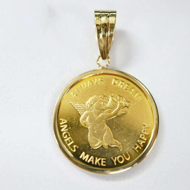 【楽天市場】K24/K18 エンジェルコイン コイントップ 総重量約3.1g(K24:2.5g/K18:0.6g) 天使 ペンダントトップ イエローゴールド/Gold レディース/女性 ギフト ...