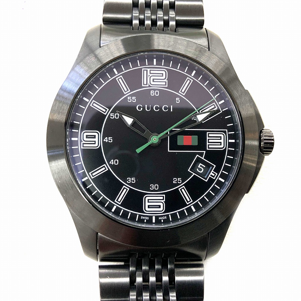 【楽天市場】o 【GUCCI】126.2 Gタイムレス クオーツ ブラック 黒 メンズ 男性 お洒落 時計 腕時計 日付【グッチ】【かんてい局 ...