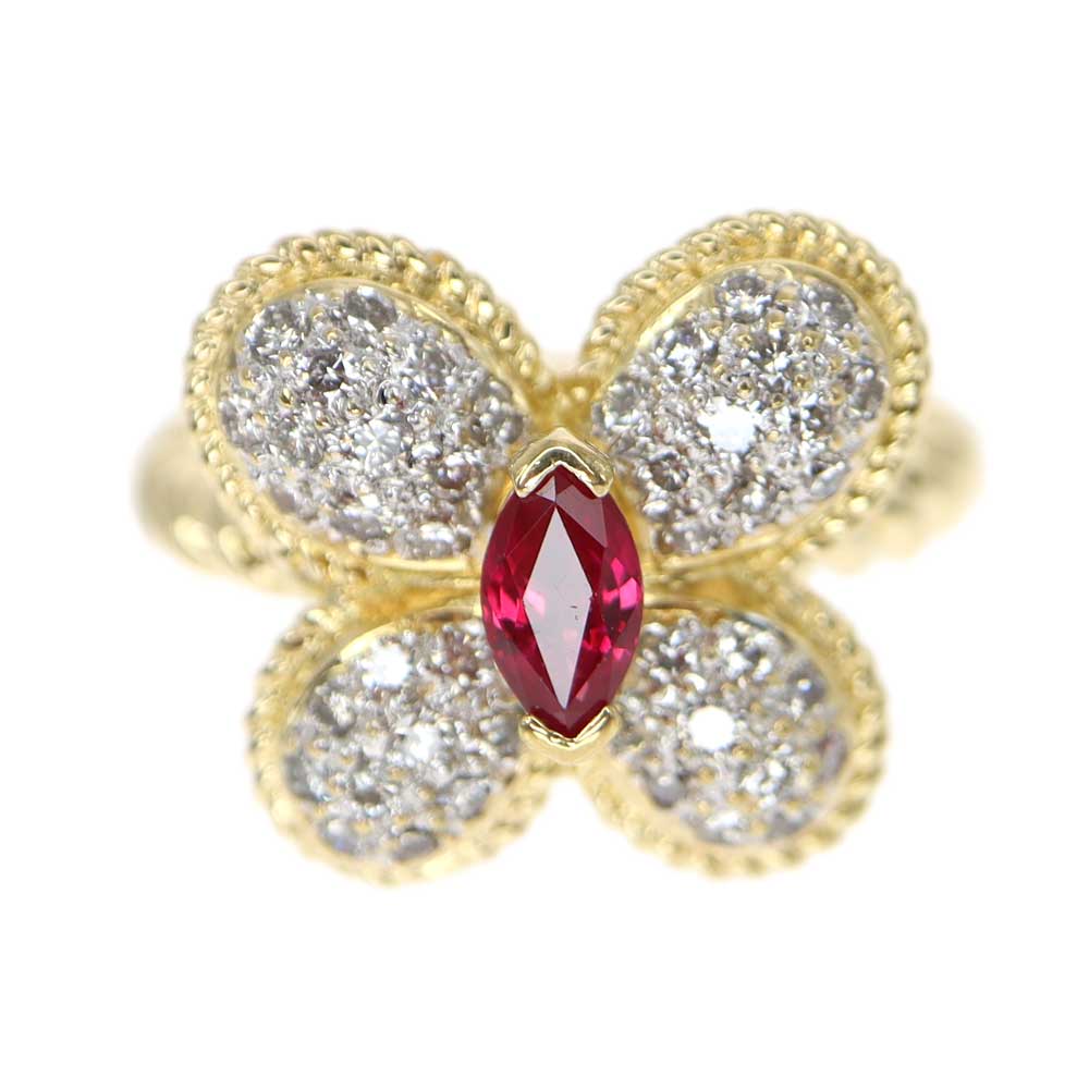 【楽天市場】K18 18金 YG ルビー ダイヤモンドリング R0.58/D0.70ct 約12号 指輪【中古】：質屋かんてい局 楽天市場店