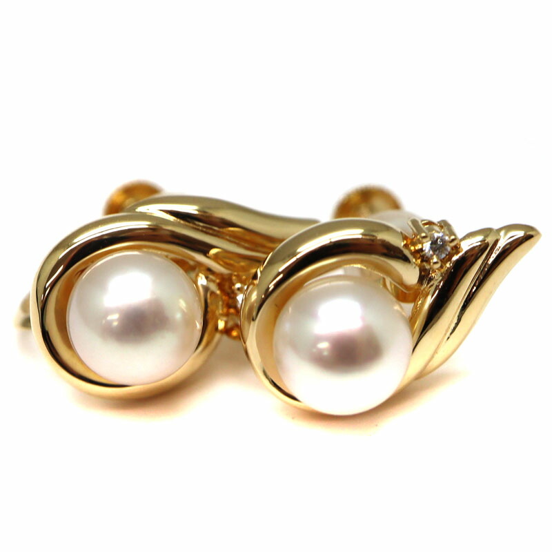 【楽天市場】18金 K18 パール D0.01ct イヤリング ダイヤモンド 【中古】：質屋かんてい局 楽天市場店