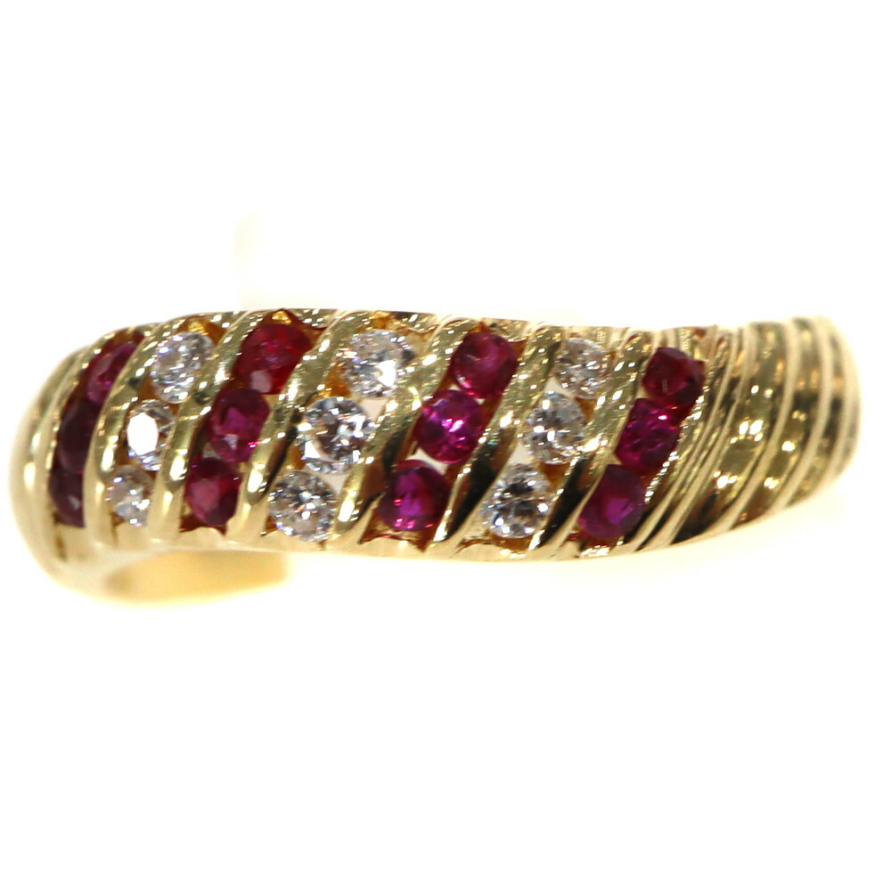 【楽天市場】18金 K18 R0.19/D0.11ctリング 指輪 ルビー ダイヤモンド【中古】：質屋かんてい局 楽天市場店