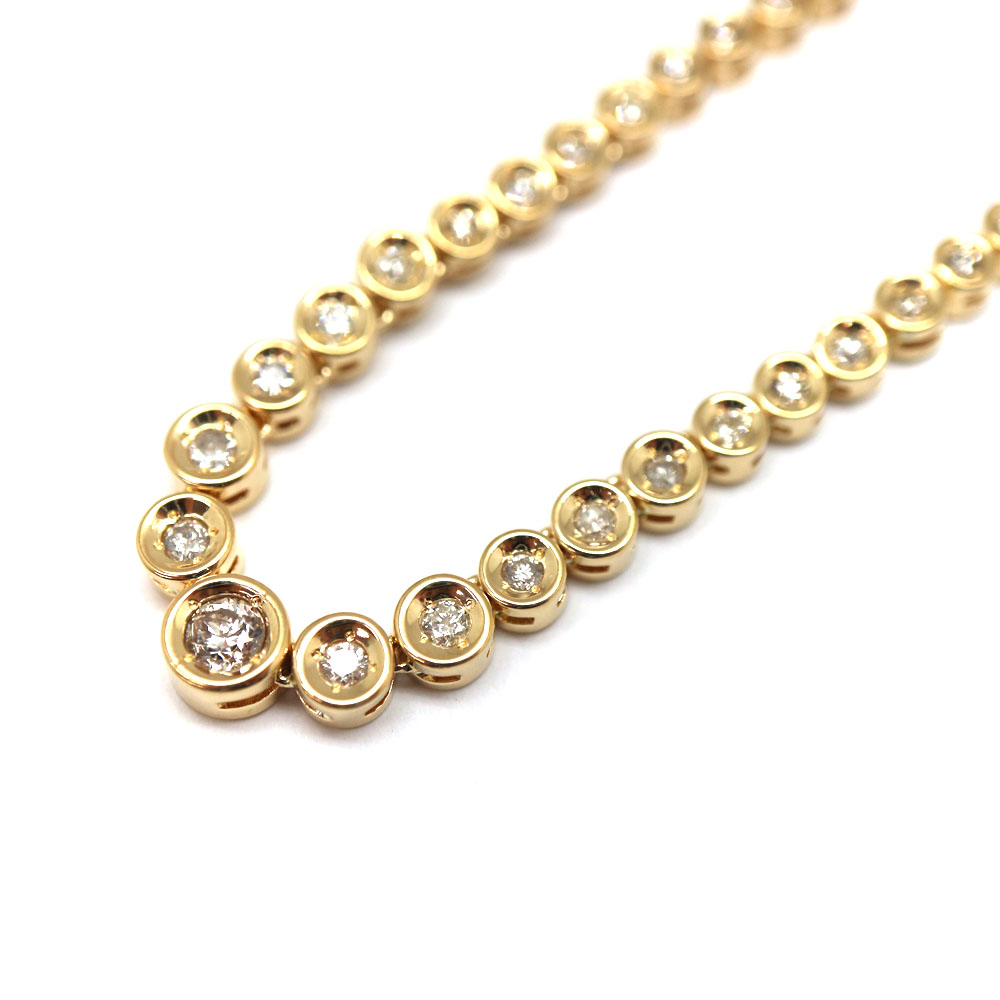 【楽天市場】18金 K18 D2.25ct テニスネックレス ダイヤモンド 【中古】：質屋かんてい局 楽天市場店
