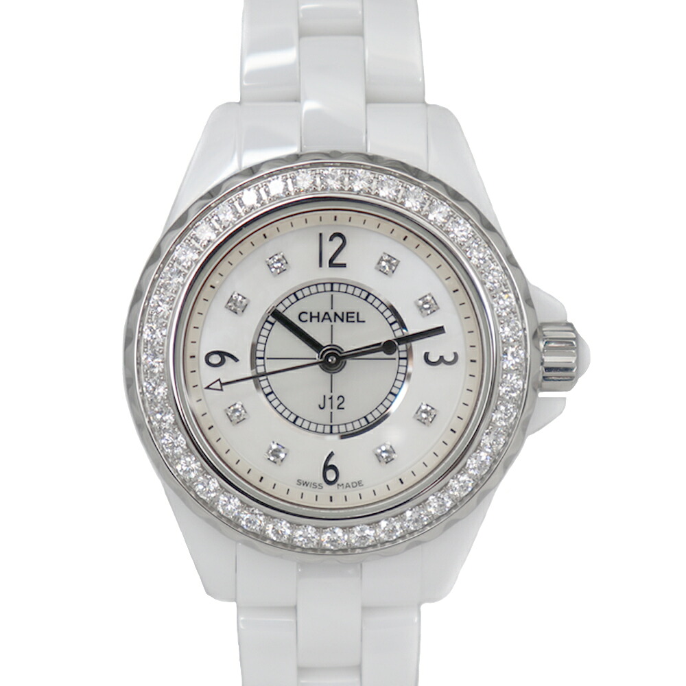 【楽天市場】シャネル Chanel H2572 J12 ホワイト マザーオブパール 【中古】：質屋かんてい局 楽天市場店