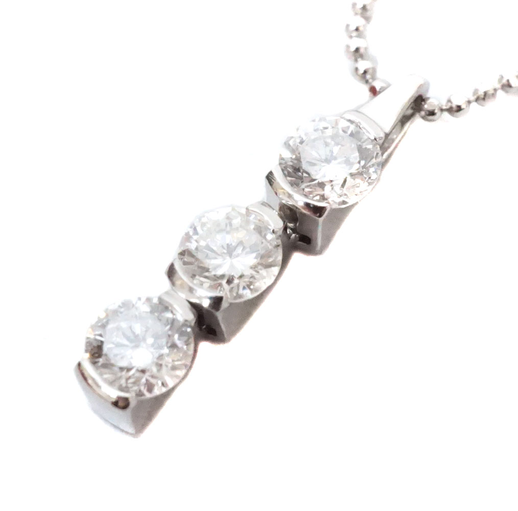 【楽天市場】Pt900 D0.70ct トップ付きネックレス Pt850 レディースジュエリー プラチナ ダイヤモンド シルバー 約40.0cm 約3.7g 調節可能 【中古】：質屋かんてい局 ...