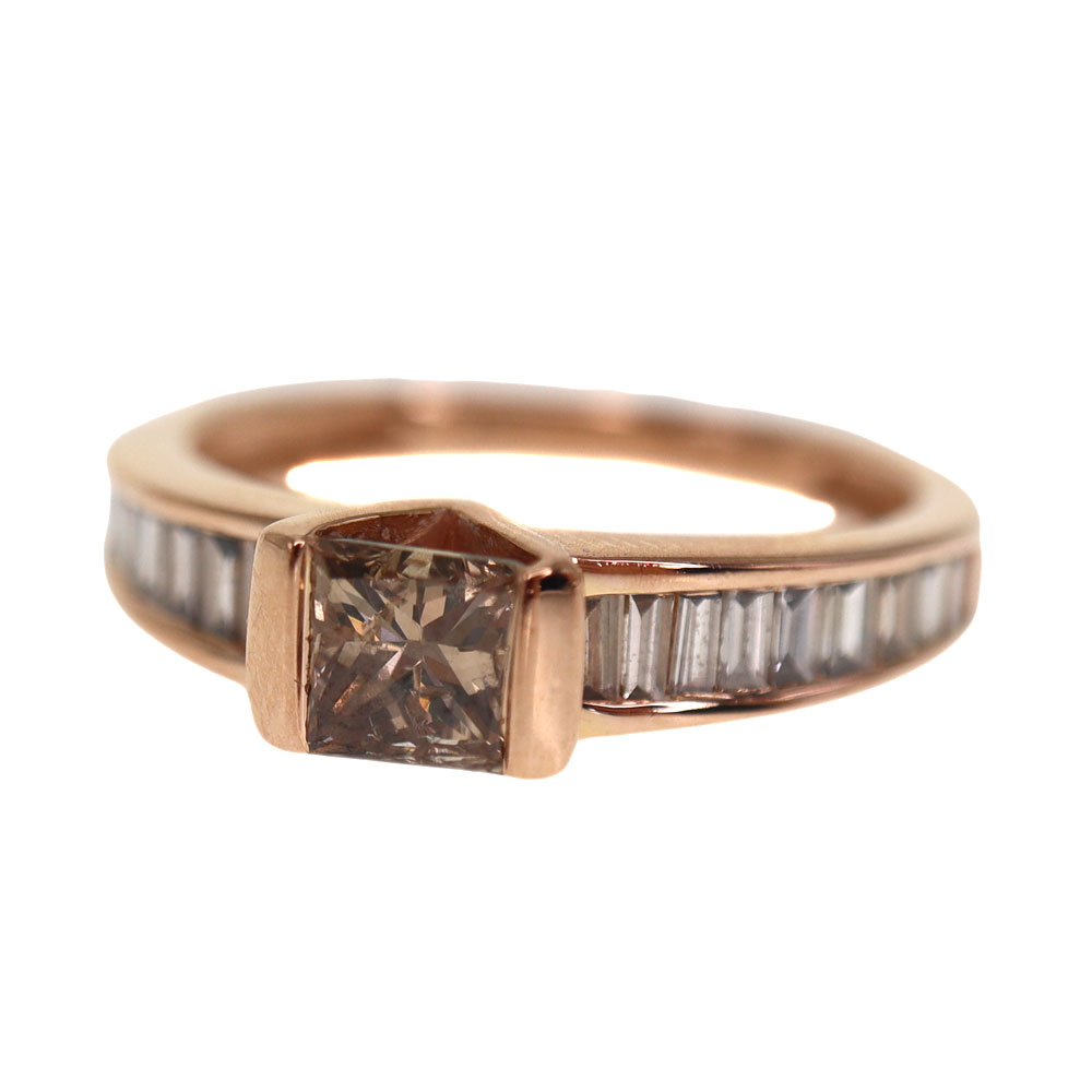 【楽天市場】K18PG 18金ピンクゴールド D0.60/0.40ct ダイヤモンドリング【中古】：質屋かんてい局 楽天市場店