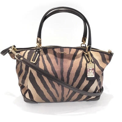 【楽天市場】COACH コーチ 中古 USED-A 28093 2wayハンドバック ブラウンxブラック ﾚﾃﾞｨｰｽ ...