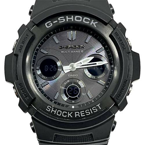 【楽天市場】[南店]【美品】カシオ G-SHOCK AWGM100B-1A クロノグラフ 腕時計 マルチバンド6 耐衝撃 デイト 曜日 黒文字 ...