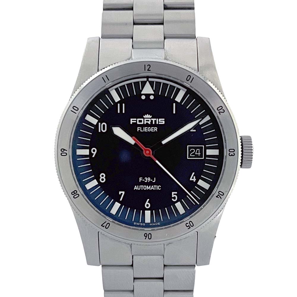 【楽天市場】【良品】 フォルティス FORTIS F.422.0007 フリーガー F-39-J 自動巻き腕時計 ブルー シルバー メンズ ...