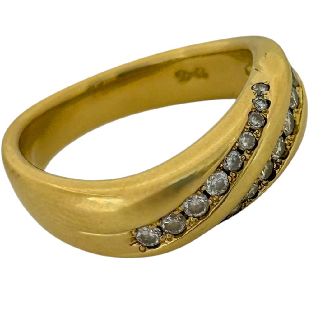 【楽天市場】[南店]【極美品】 メレダイヤモンド付デザインリング K18 0.29ct 約8.46g 約14号 【中古】：質屋かんてい局山形北店