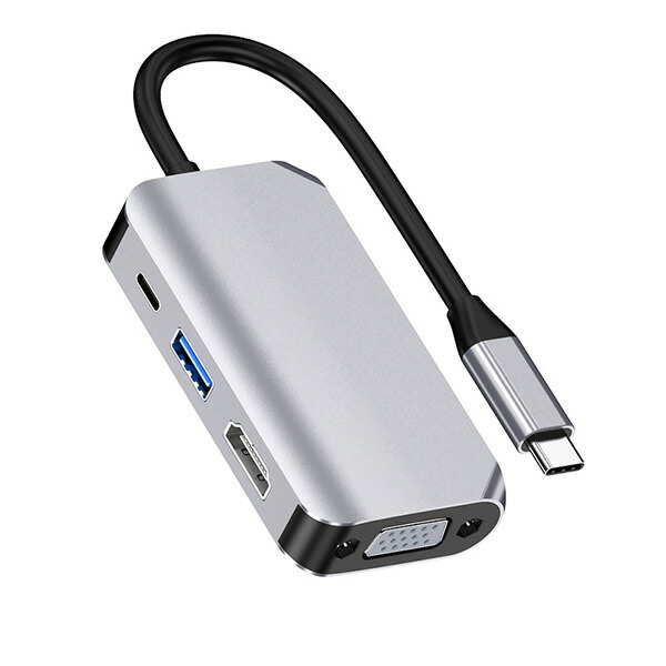 【楽天市場】USB Type-C HDMI VGA 変換アダプター ハブ 4in1 USB3.0 PD 60W 急速充電 高速データ スマホ テレビ ミラーリング モニター出力 hdmi ハブ ...