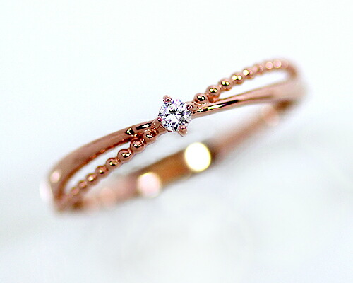 【楽天市場】K10PG 0.03ctダイヤモンドリング：KASHIMA