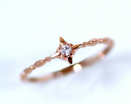 【楽天市場】K10PG 0.03ct ダイヤモンドリング：KASHIMA