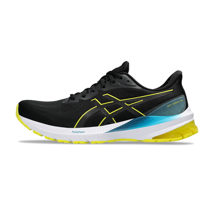 【楽天市場】アシックス シューズ GT-1000-12 BLACK/BRIGHT-YELLOW 1011B631-005ジーティー ランニング ...