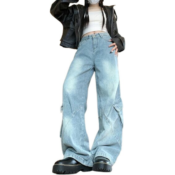 【楽天市場】カーゴパンツ デニム ズボン ボトムス パンツ ジーンズ ジーパン ストレート ロング シンプル ダンス 衣装 ヒップホップ HIPHOP レディース ガールズ メンズ ストリート ...