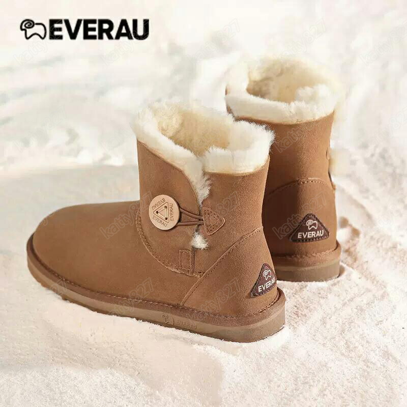 【楽天市場】【EVERUGG】ムートンブーツ ミニボタン 商品番号：EA3002 レディース ショート ブーツ シープスキンアグ 天然ウール かわいい レディース靴 冬靴 レディース シューズ ...