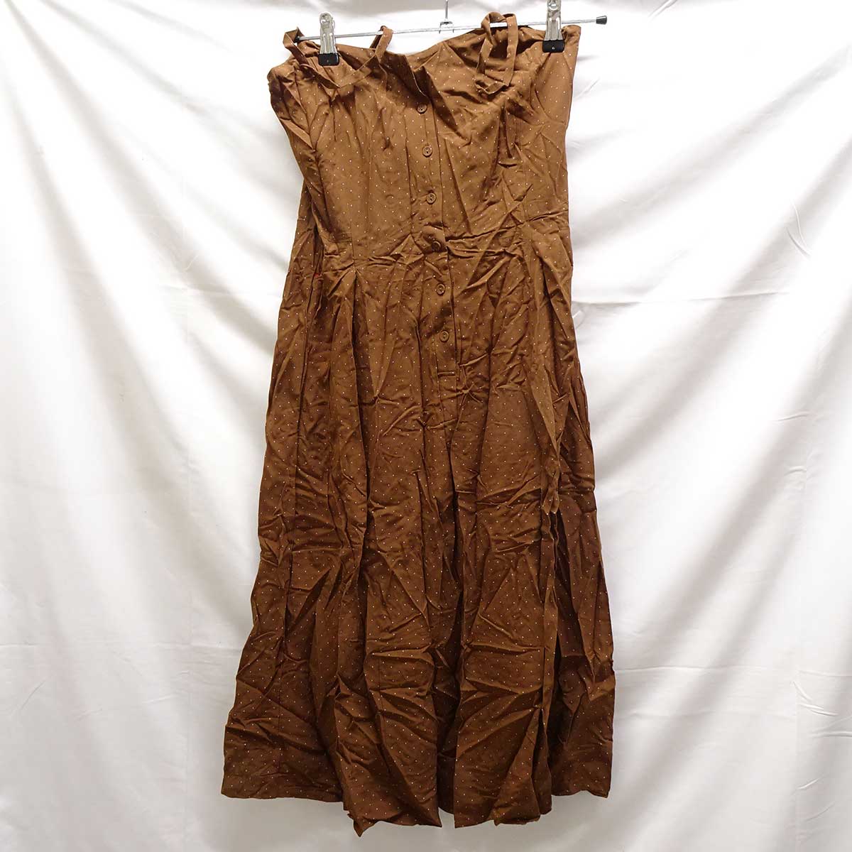 【楽天市場】【中古】ユニクロ INES DE LA FRESSANGE コラボ キャミワンピース フレア ロング ドット S ブラウン ...